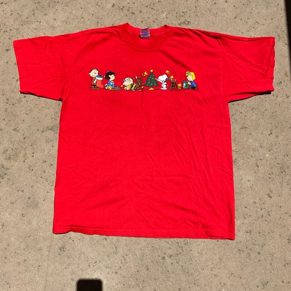Peanuts | Shirts | Vintage Red Peanuts Charlie Brown Snoopy Christmas T ...
